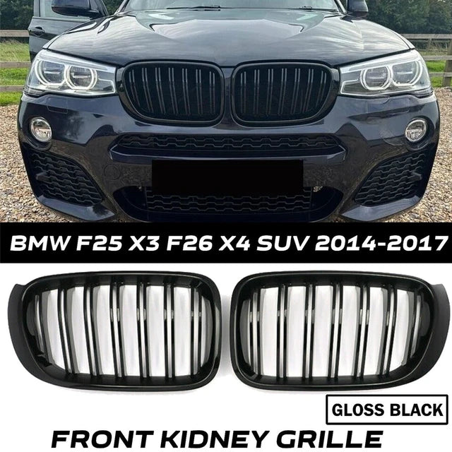ABS Glossy Black Front Grille for BMW【X3 F25 & X4 F26】【M40i & 20i/20d ...