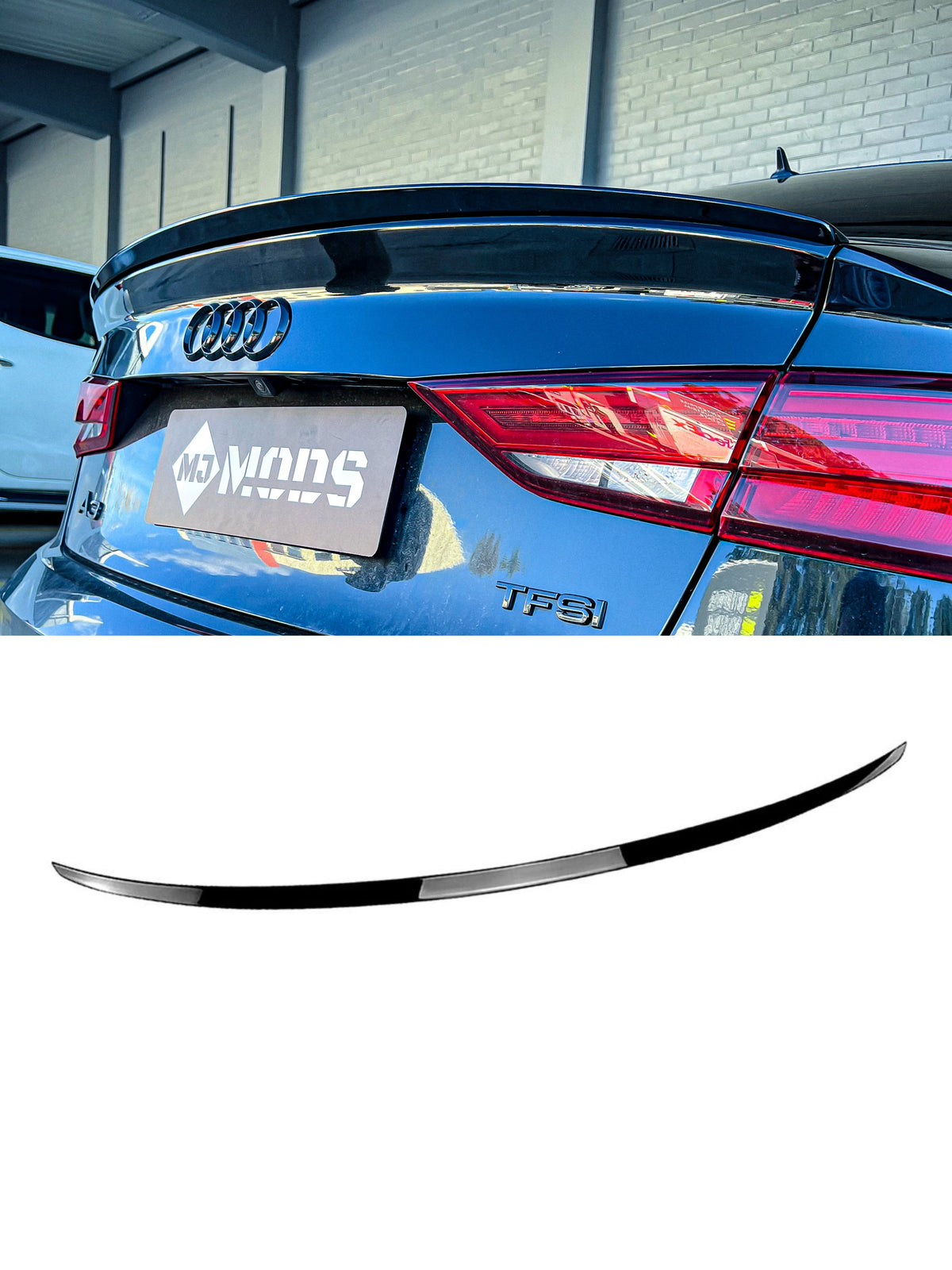 ABS GLOSS BLACK REAR BOOT LIP SPOILER FOR AUDI SEDAN S3 / A3 S-LINE 8V ...