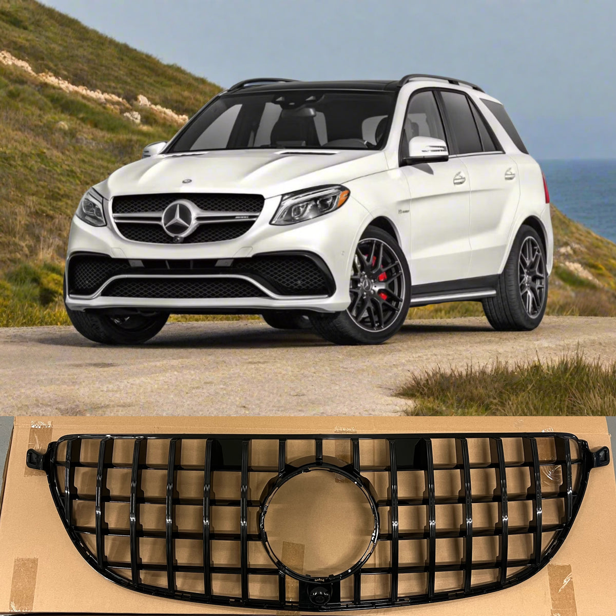 GT Front Grille For Mercedes-Benz GLE 63 AMG【C292 W166】2015-2019【GT BK ...