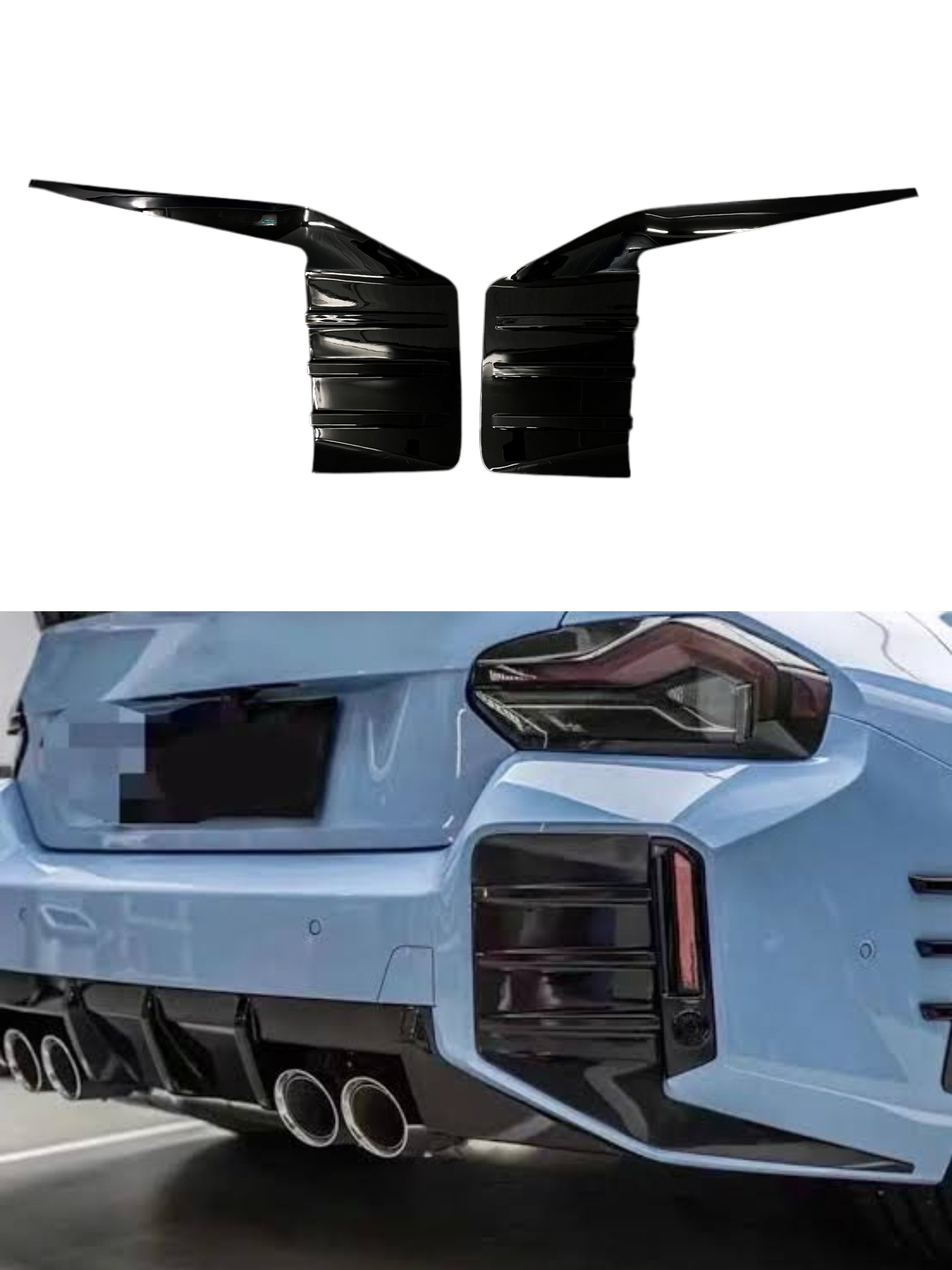G87 M2 Gloss Black M Performance Style Rear Bumper Inserts — MJ Mods