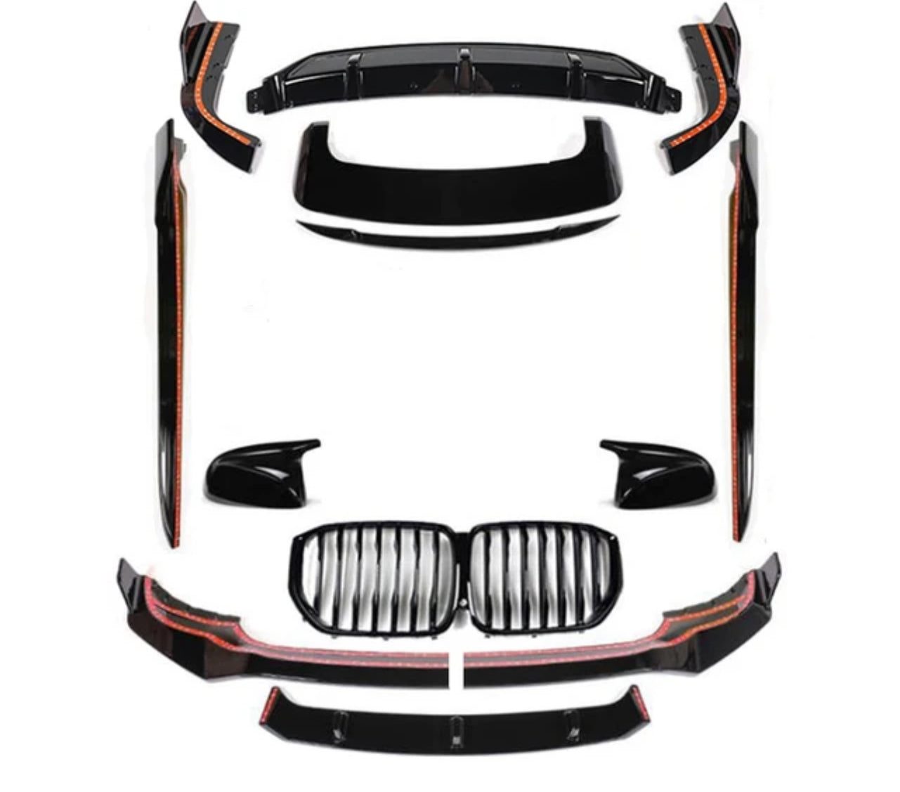 G05 X5 Pre-LCI Black-Out Kit Gloss Black Full Body Kit (Front Lip, Sid ...