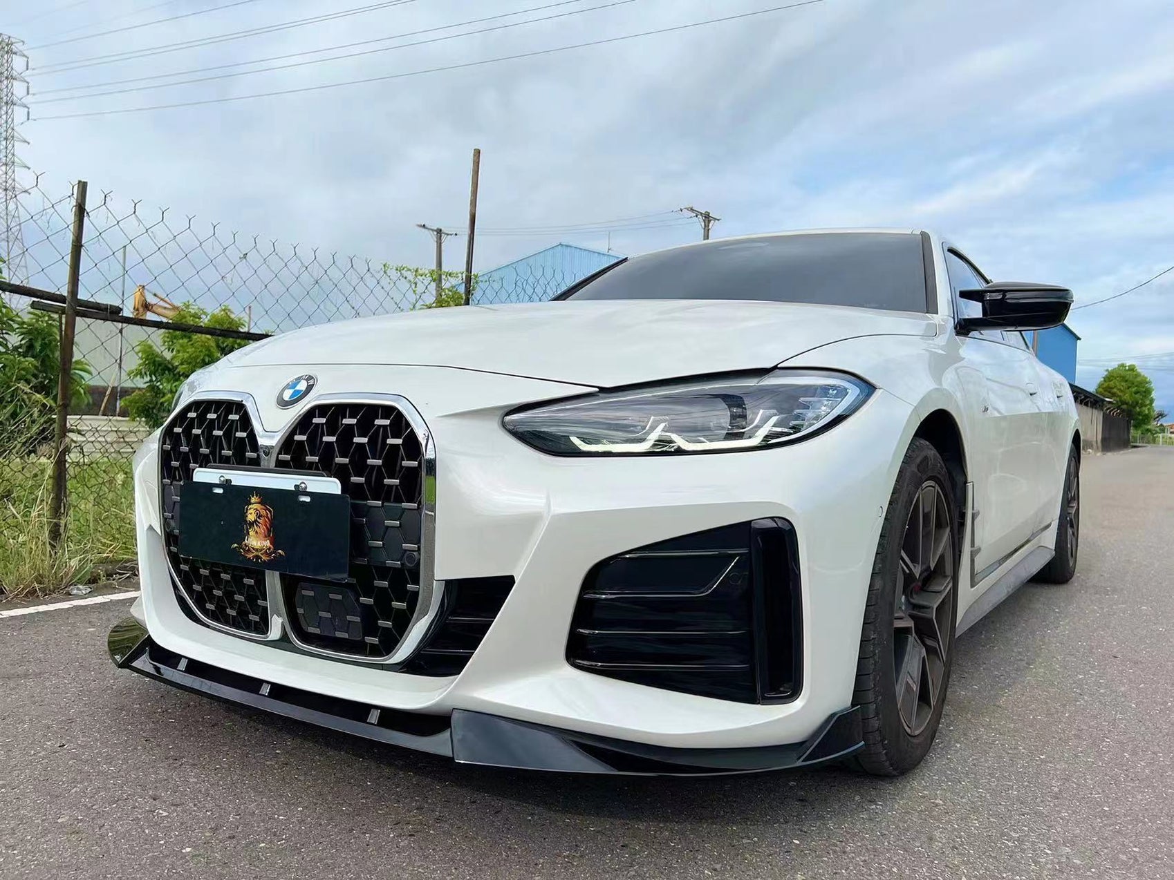 ABS Glossy Black Front Bumper Lip for BMW 4 Series【G26 i4】2020+【FD 3 p ...