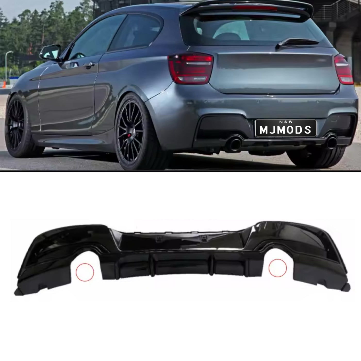 F20 Pre LCI Gloss Black Diffuser 135i 130i 125i 120i 118i — MJ Mods