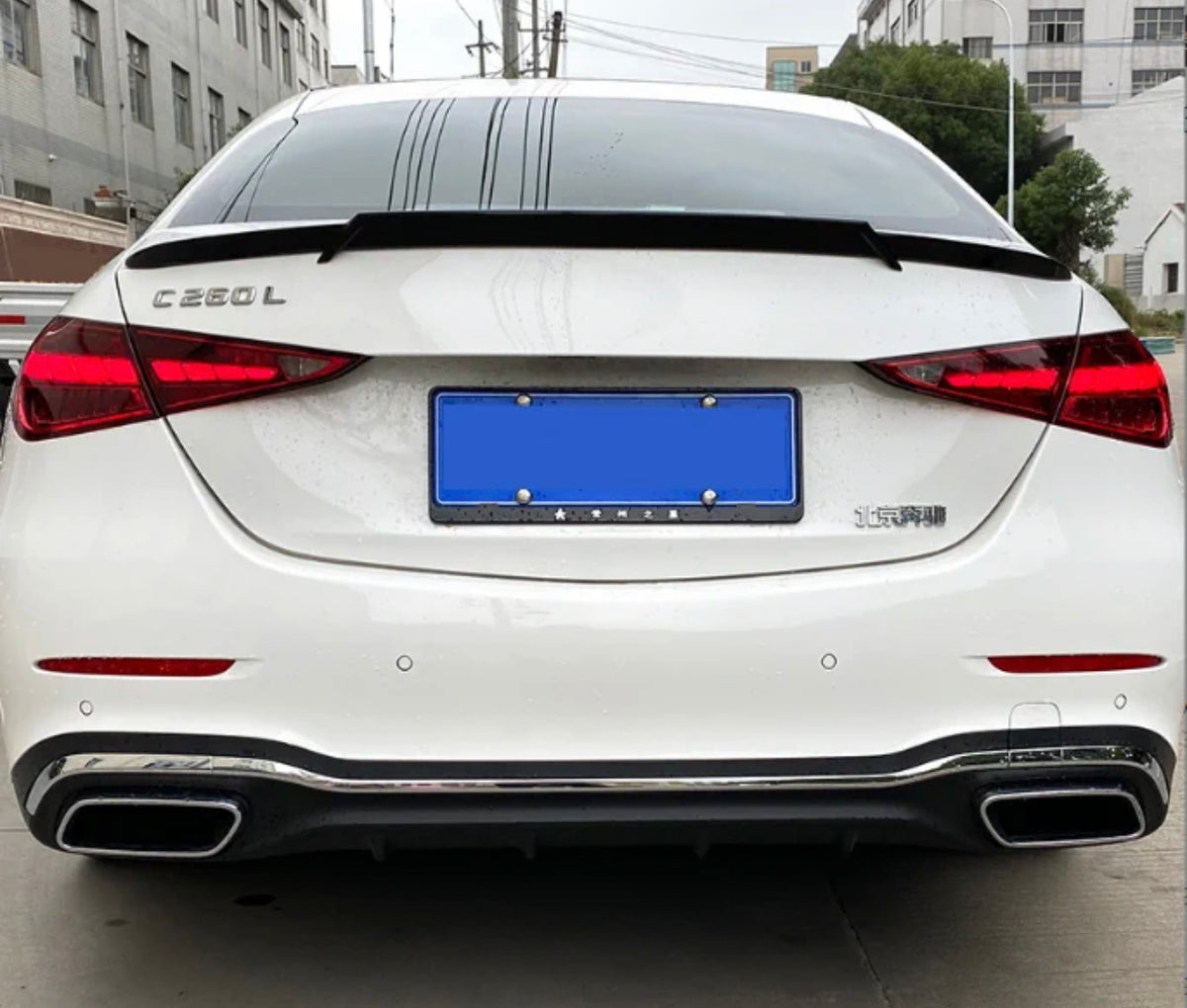 ABS Plastic Gloss Black Rear Bumper Boot Lip Spoiler for MERCEDES-BENZ ...