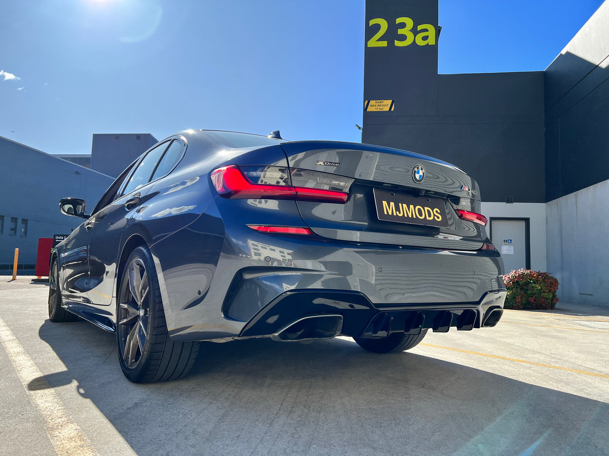Gloss Black REAR Bumper DIFFUSER fit for BMW【G20/G21 Pre-LCI M340i】【Tr ...