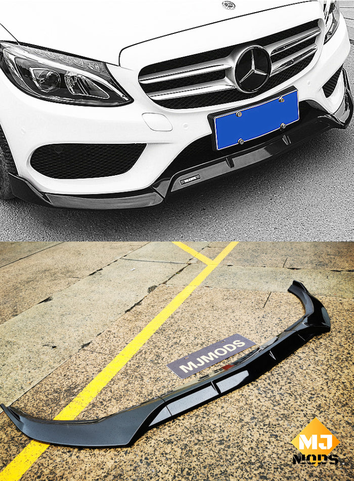 ABS Gloss Black Front Lip For MERCEDES BENZ【W205/C205/S205/A205】【C200 ...