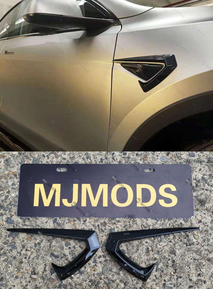 ABS Glossy Black Side Fender Vent Insert Canards for【Tesla Model Y】202 ...