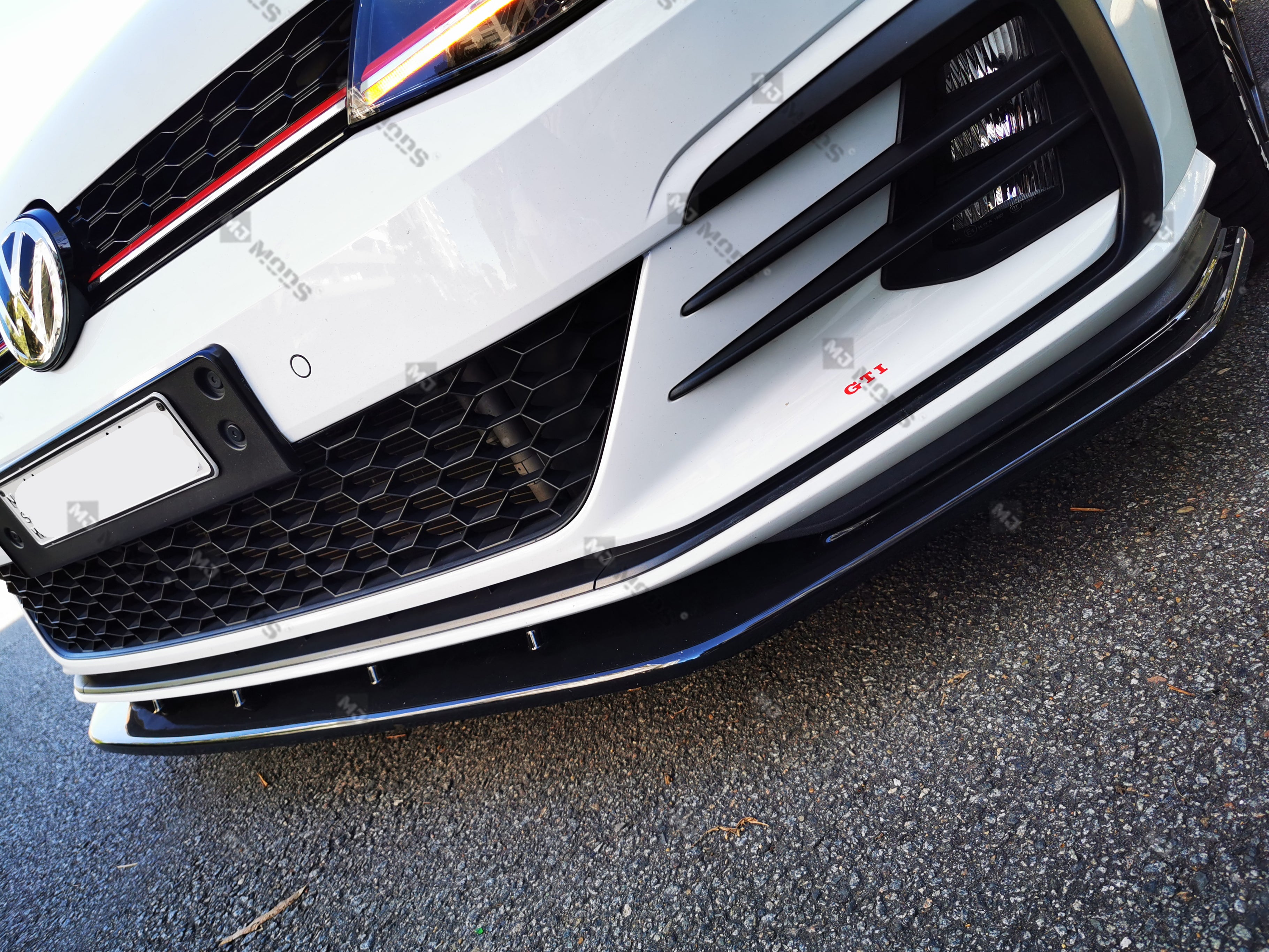 TCR Style ABS Glossy Black Front Bumper Lip for VOLKSWAGEN【Golf 7.5 GT ...