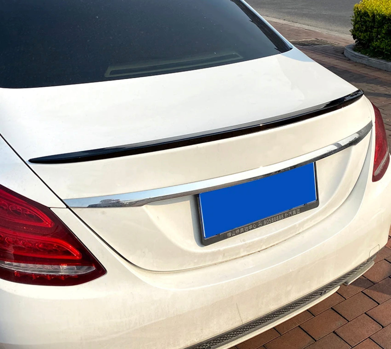 PP Plastic Gloss Black Rear Bumper Boot Lip Spoiler for MERCEDES-BENZ ...
