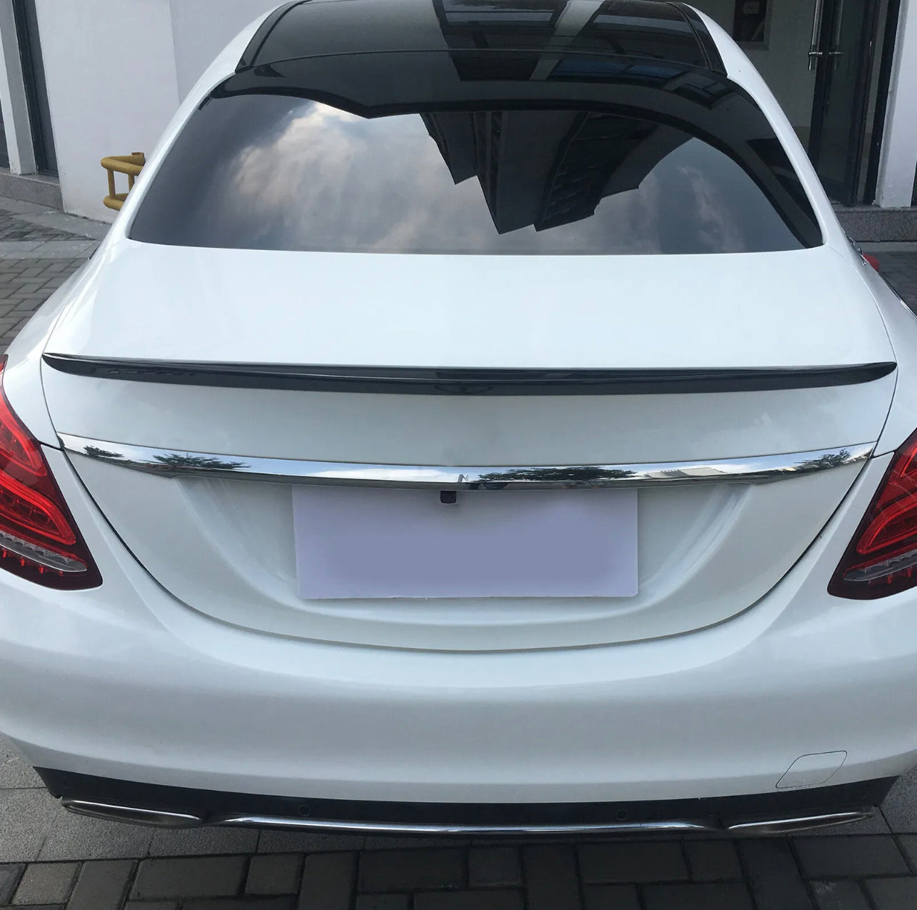PP Plastic Gloss Black Rear Bumper Boot Lip Spoiler for MERCEDES-BENZ ...