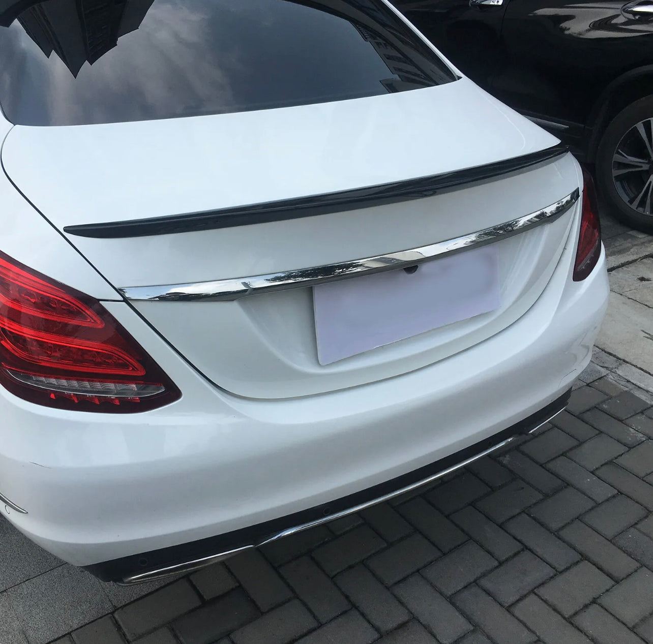 PP Plastic Gloss Black Rear Bumper Boot Lip Spoiler for MERCEDES-BENZ ...